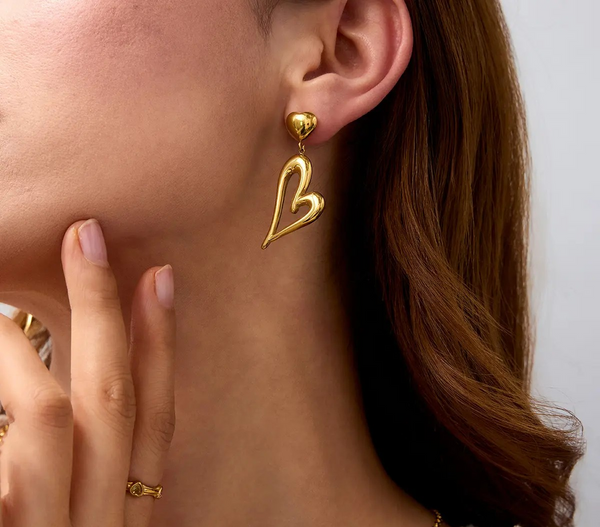 Heart Dangler Earrings – KOJESHA